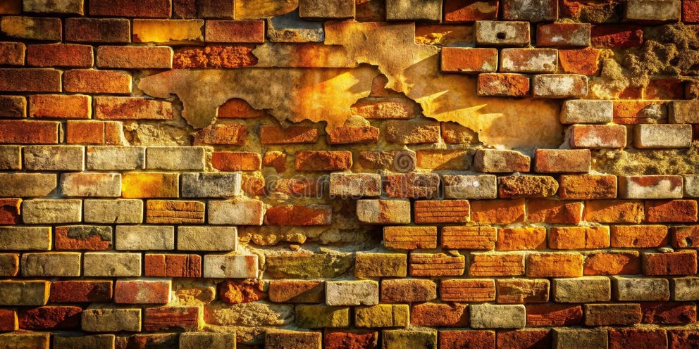 Aged Brick Wall Texture Distressed, Weathered Surface with Missing ...