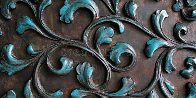 Aged Bronze Texture Deep Patina Featuring Complex Natural Oxidation ...