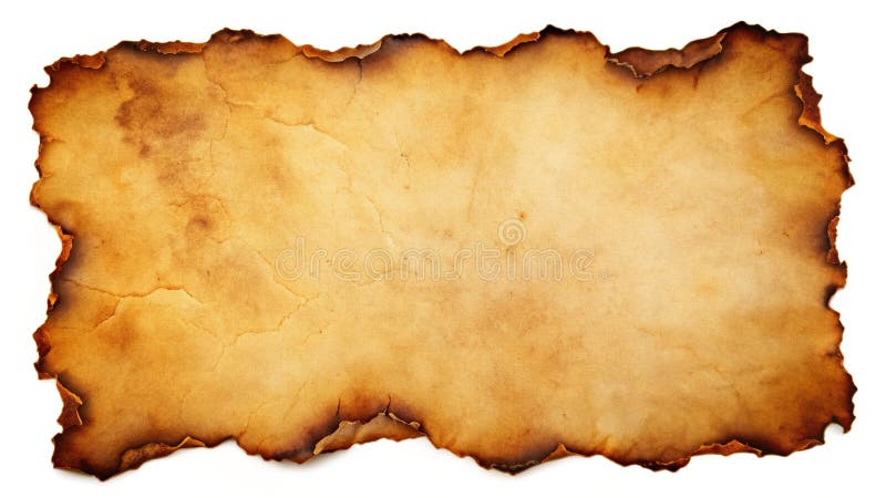 Aged Brown Burnt Paper Sheet with Transparent Background Rustic Texture ...