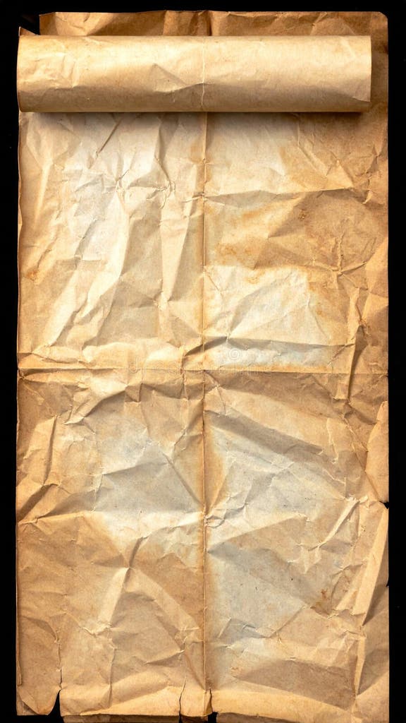 Aged Brown Crumpled Paper Scroll Texture Stock Illustration ...