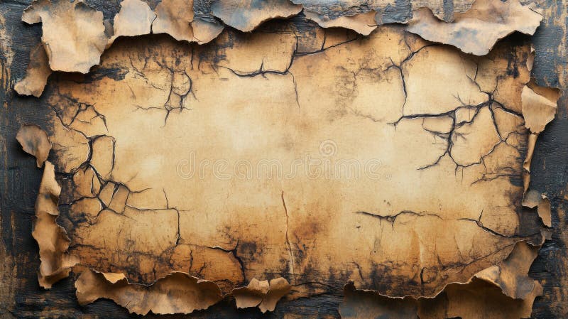 Aged Brown Paper Texture with Burnt Edges Stock Illustration ...