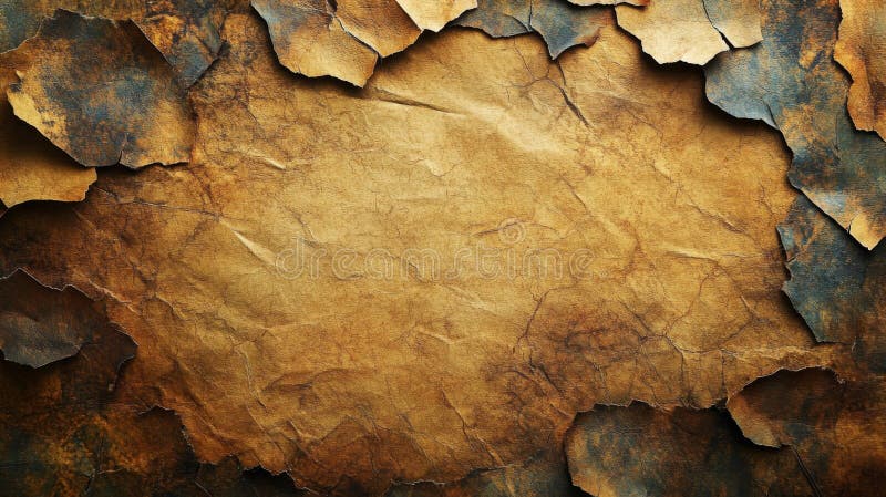 Aged Brown Paper Texture with Peeling Edges Stock Illustration ...