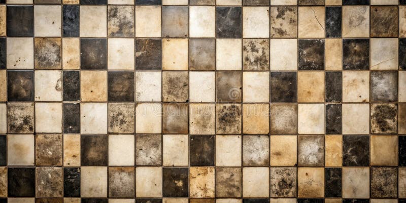 Aged Checkerboard Tile Surface Texture a Weathered Pattern of Dark and ...