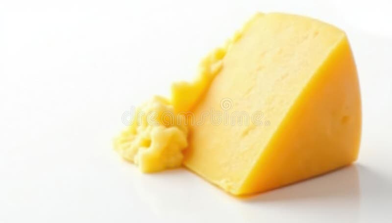 Aged Cheddar Wheel, Creamy Texture, White Backdrop, Isolated, Still ...