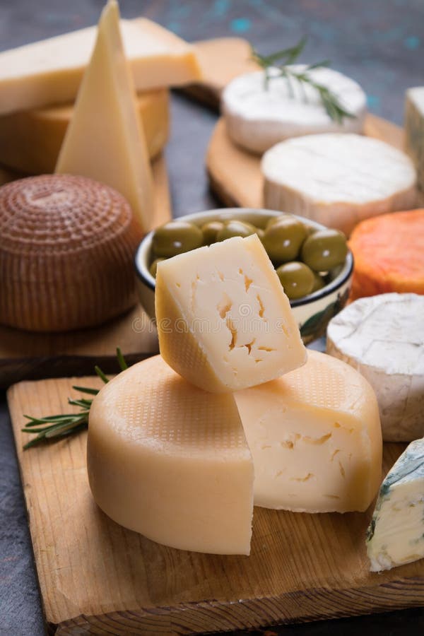 Aged Cheese Round and Slices Stock Image - Image of mouldy, product ...