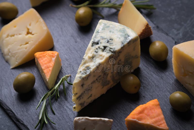 Aged Cheese Round and Slices Stock Image - Image of plate, cheese ...