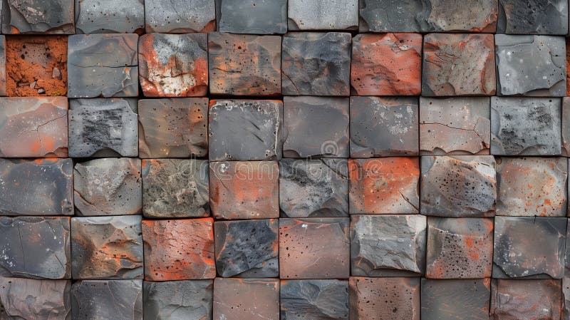 Aged Clay Tiles with Distinctive Weathering Patterns Stock Illustration ...