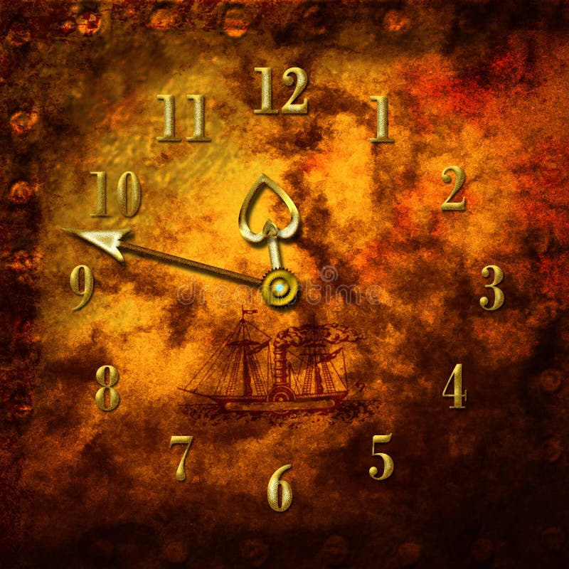 Aged clock stock illustration. Illustration of retro, clock - 642860