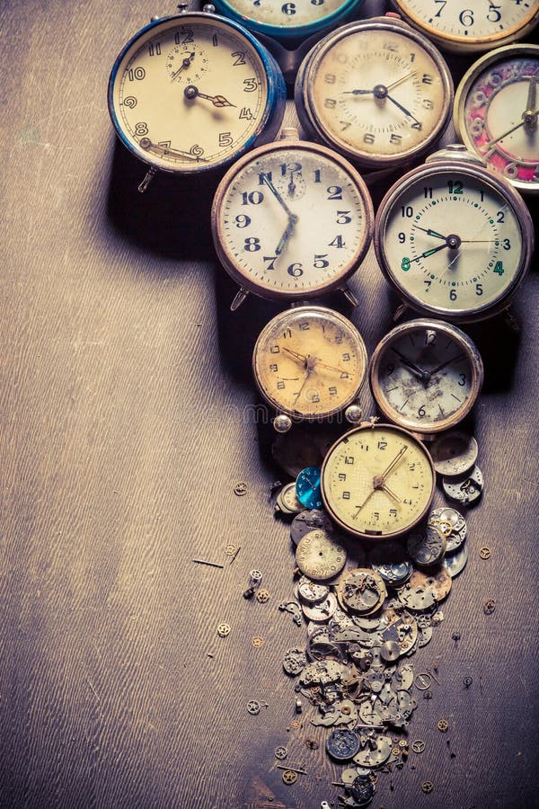 Pile of clocks stock image. Image of pocket, alarm, hour - 24883061