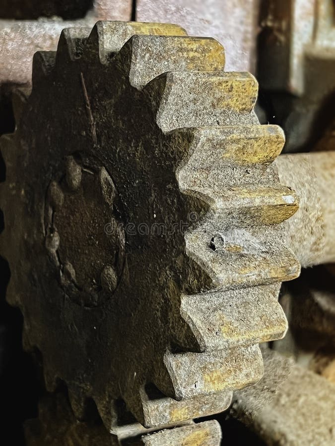 Aged Cogwheel Part of Old Machine in Factory Stock Photo - Image of ...