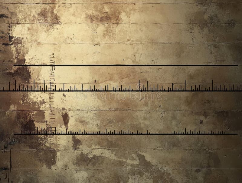 Aged Concrete Wall with Measuring Rulers, a Grunge Texture Background ...