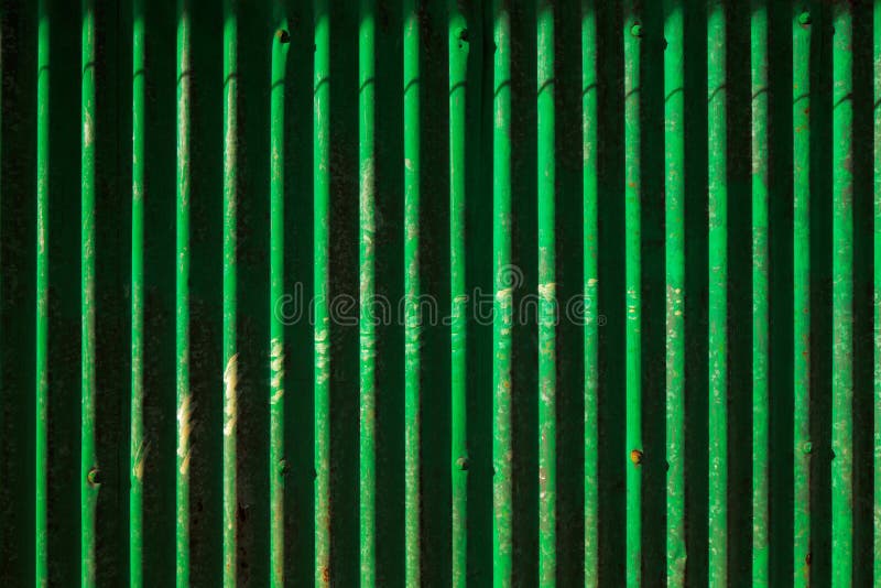 Aged Corrugated Metal Wall Painted Green Stock Photos - Free & Royalty ...