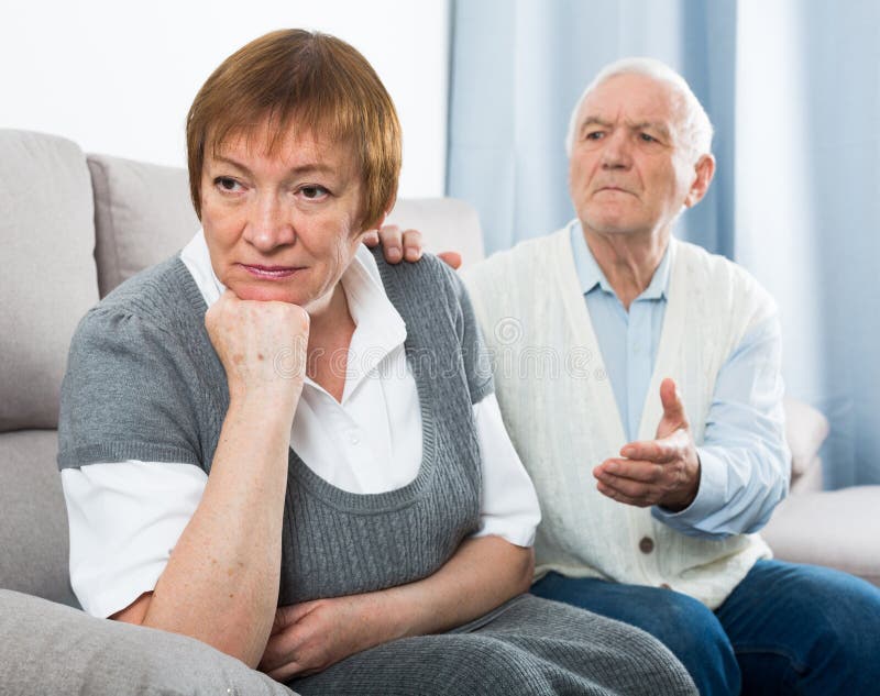 Elderly couple arguing stock photo. Image of home, computer - 23459798