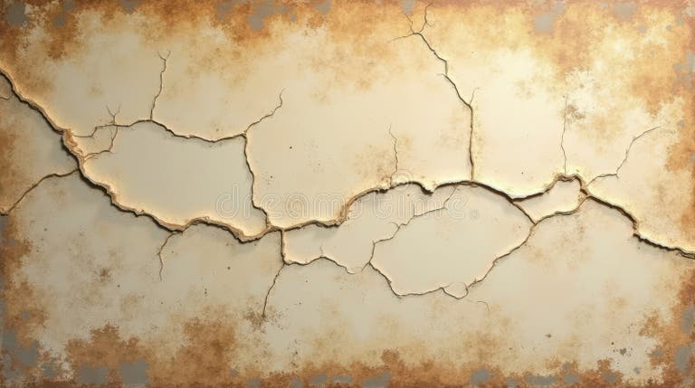 Aged Cracked Beige Surface Texture Background with Brown Stains and ...