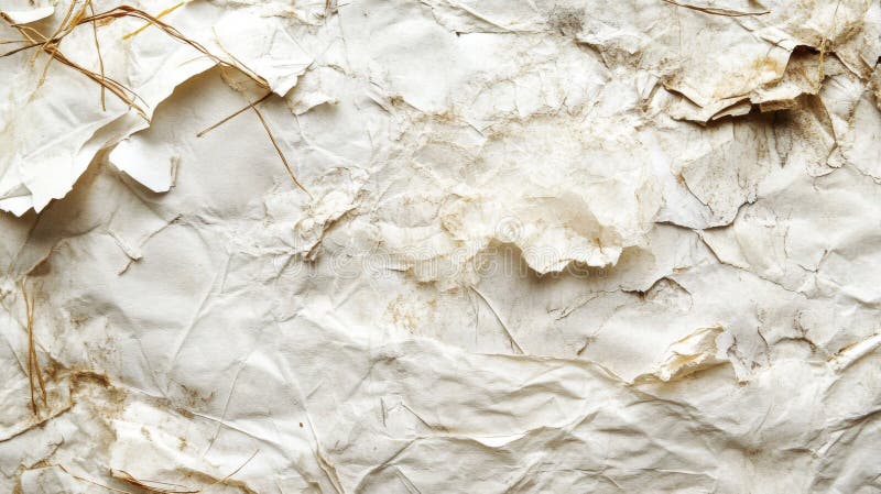 Aged Crumbled Paper Texture with Dried Grass Stock Illustration ...