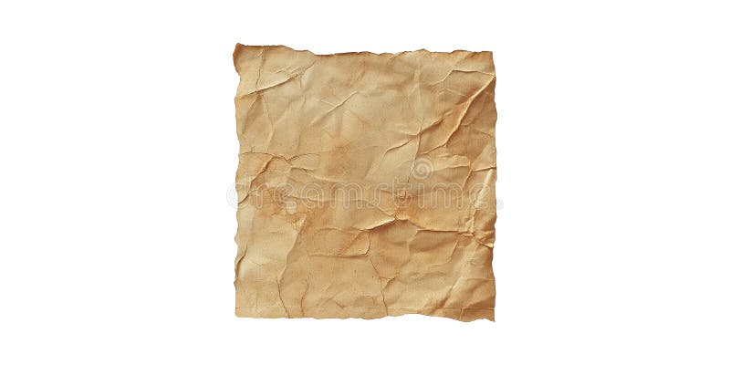 Aged Crumpled Paper Texture. Vintage Document Design Element Isolated ...