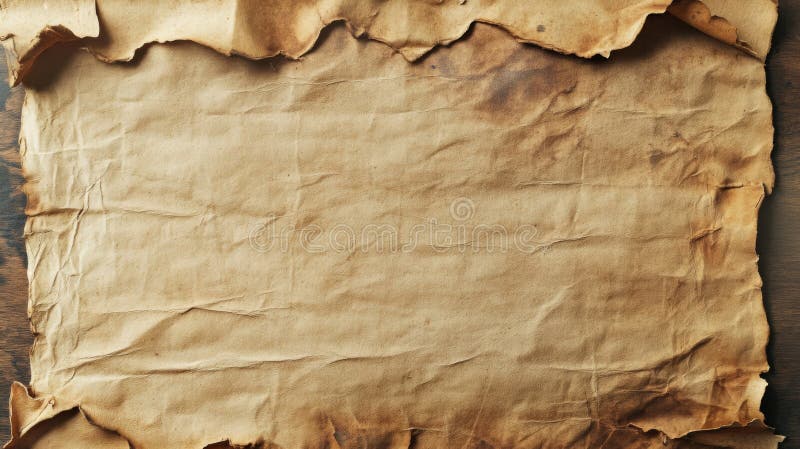 Aged and Crumpled Parchment Paper with Burned Edges Stock Illustration ...