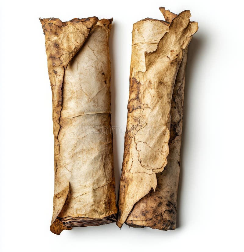 Aged, Curled Parchment Paper, Prepared To Convey a Message or a Story ...