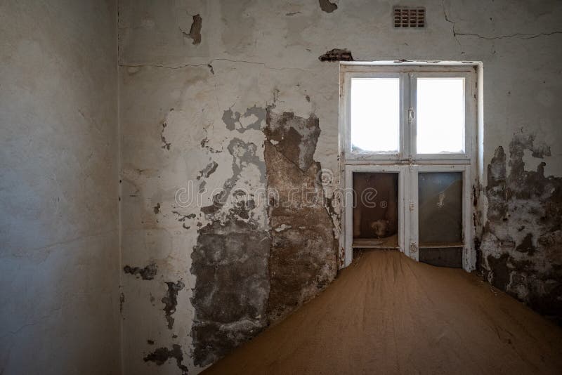 A View of an Old, Run Down Room with Peeling Walls Stock Photo - Image ...