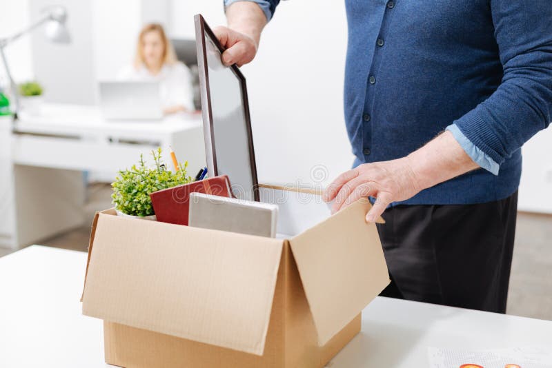 Aged Employee Leaving Office His Stuff Stock Photos - Free & Royalty ...