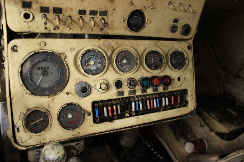 Aged Engine Control Panel Inside the Engine Compartment of a Vehicle ...