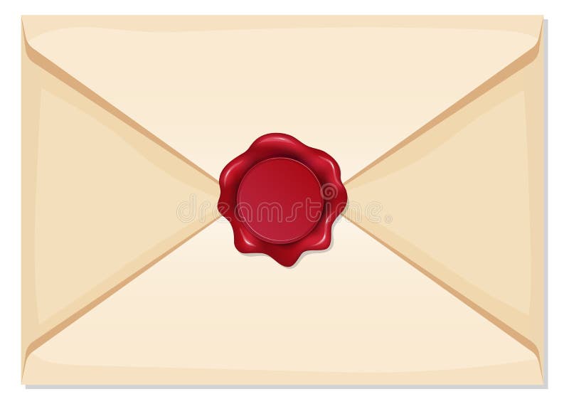 Aged Envelope Sealed with Red Rubber Postal Stamp Stock Vector ...
