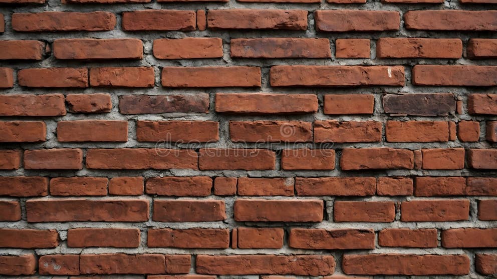 Aged Exposed Brick Wall Featuring Rustic Texture and Prominent Mortar ...