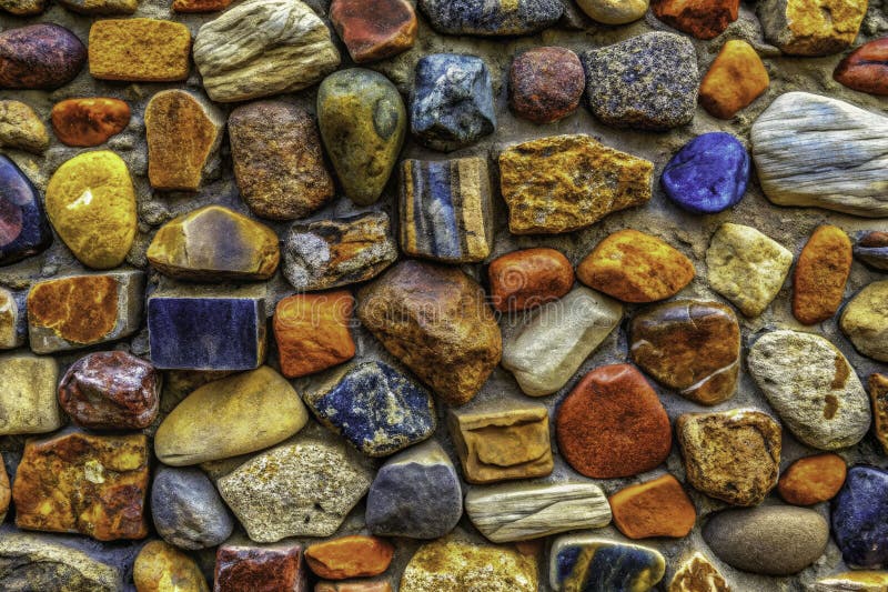 Aged Flint Cobblestone Wall Texture a Detailed CloseUp Background for ...
