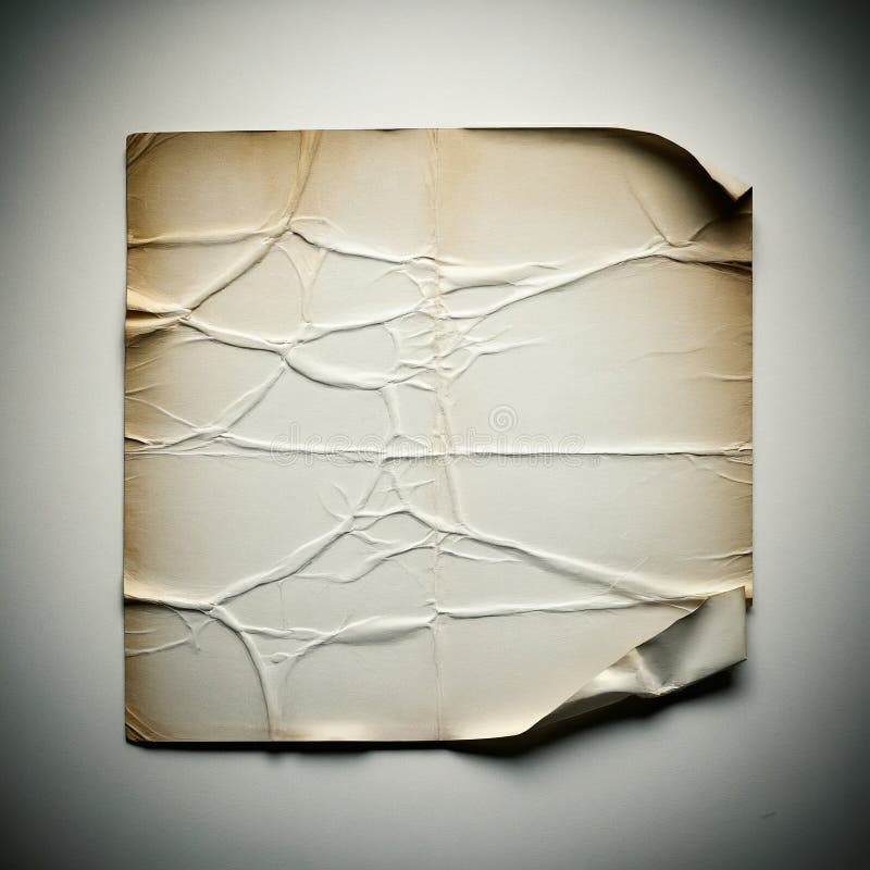 Aged Folded Paper with Intricate Creases and Curled Corners Stock ...