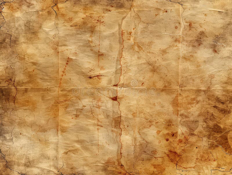 Aged and Folded Paper with Stained Texture Stock Illustration ...