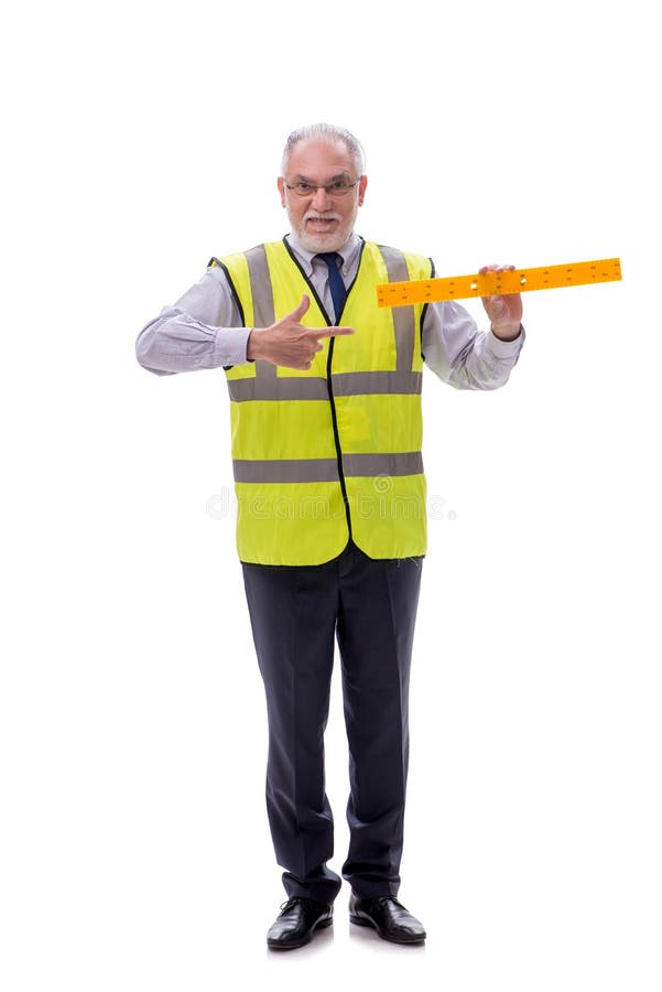 Old Foreman Isolated on White Stock Photo - Image of engineering ...