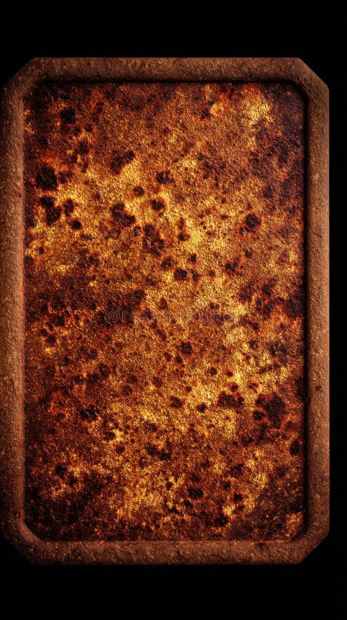 Aged Frame with Rust-Like Texture, Vintage Rustic Plate on a Black ...