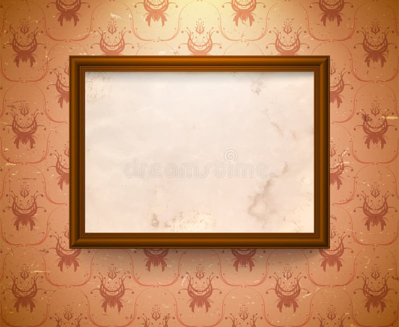 Aged frame on the wall stock vector. Illustration of grunge - 24979867