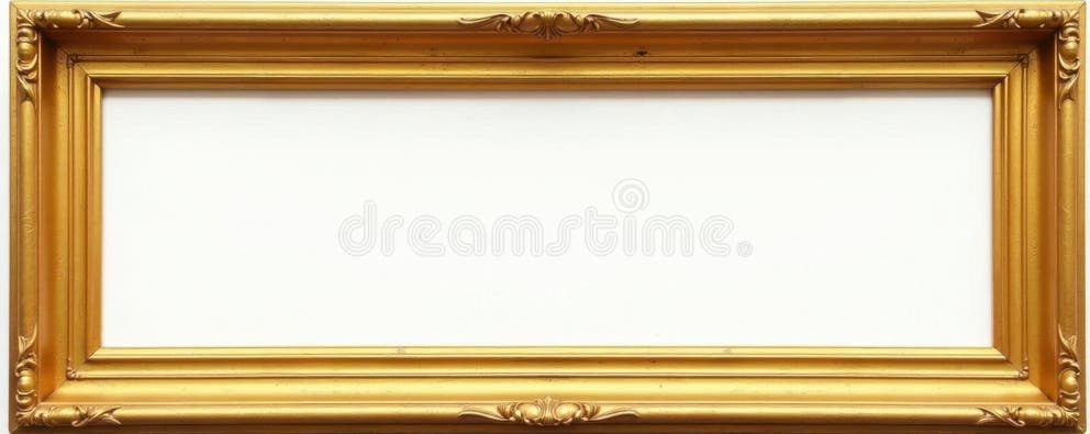 Aged Gilt Rectangular Frame, Off White Mount, No Artwork , Blank ...