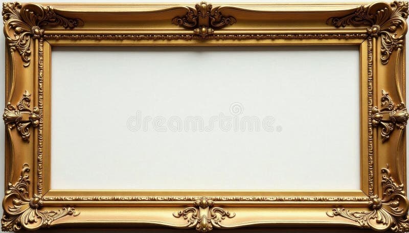 Aged Golden Rectangular Frame Cutout; Perfect for Mockups , Design ...