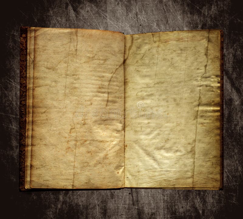 Grunge Book Page with Swirl Designs Stock Illustration - Illustration ...