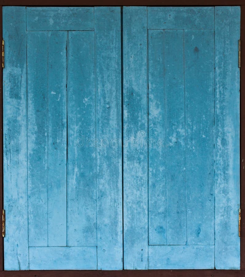 Aged Grunge Weathered Blue Window Wood Stock Photo - Image of ...