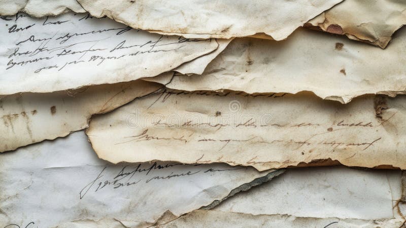 An Aged Handwritten Letter Torn and Worn Emphasizing Historical ...