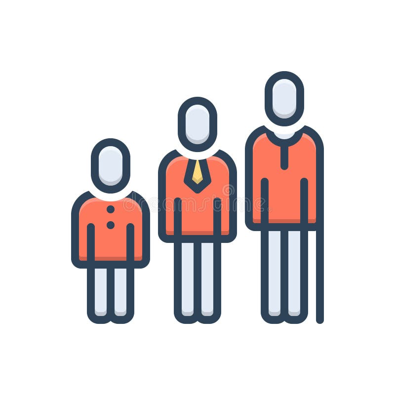 Color Illustration Icon for Aged, Evolution and Maturity Stock ...