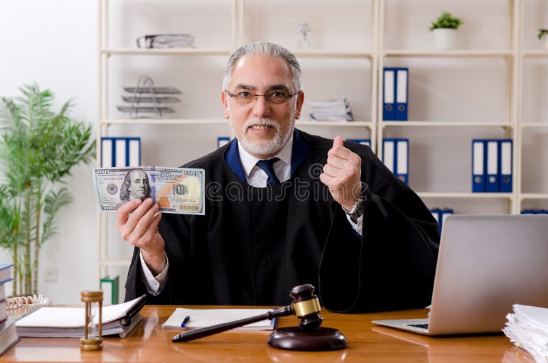 The Aged Lawyer Working in the Courthouse Stock Photo - Image of ...