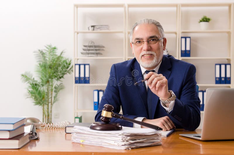Aged Lawyer Working in the Courthouse Stock Image - Image of courtroom ...