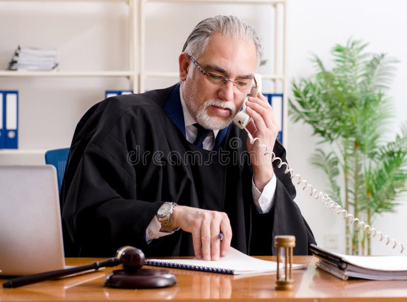 Aged Lawyer Working in the Courthouse Stock Photo - Image of decision ...
