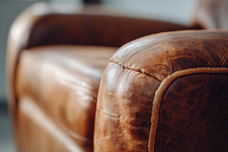 This Aged Leather Sofa Reveals a Rich History through Its Visible ...