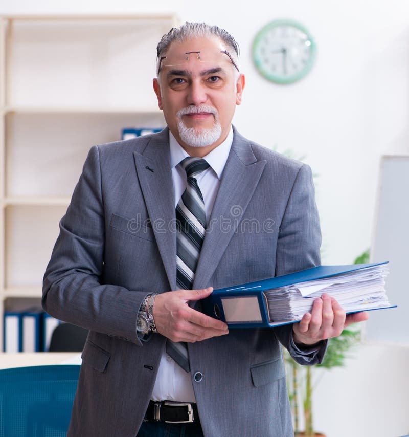 Aged Male Employee Unhappy with Excessive Work Stock Photo - Image of ...