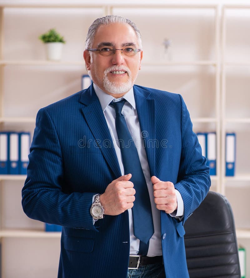 Aged Male Employee Working in the Office Stock Image - Image of manager ...