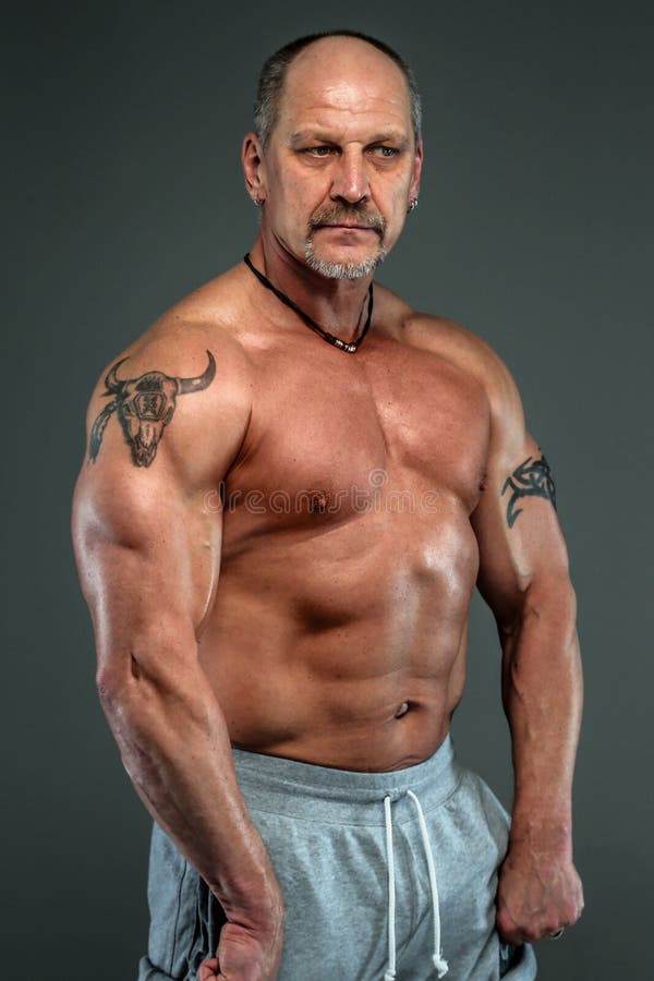 Middle Age Man Posing in Studio Stock Photo - Image of muscular ...