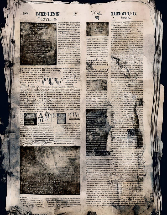 Aged Manuscript with Faded Text and Sketches, Hinting at Ancient ...