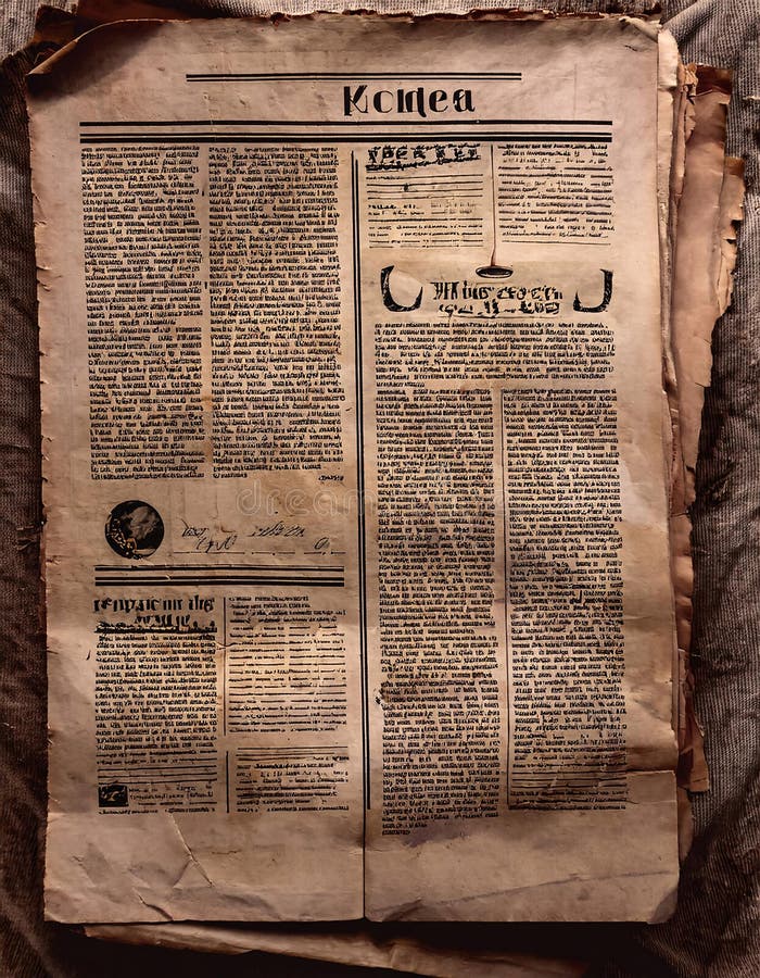 Aged Manuscript with Faded Text and Sketches, Hinting at Ancient ...