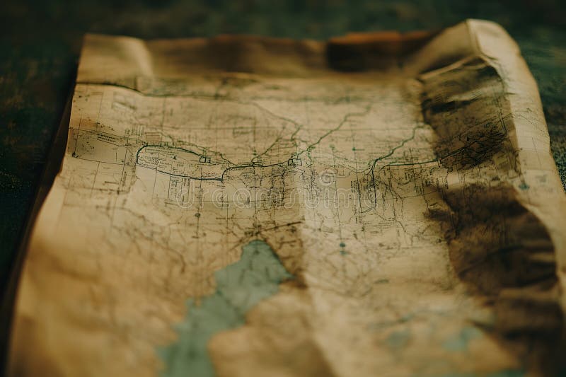 Aged Map Detail stock illustration. Illustration of vintage - 375533549