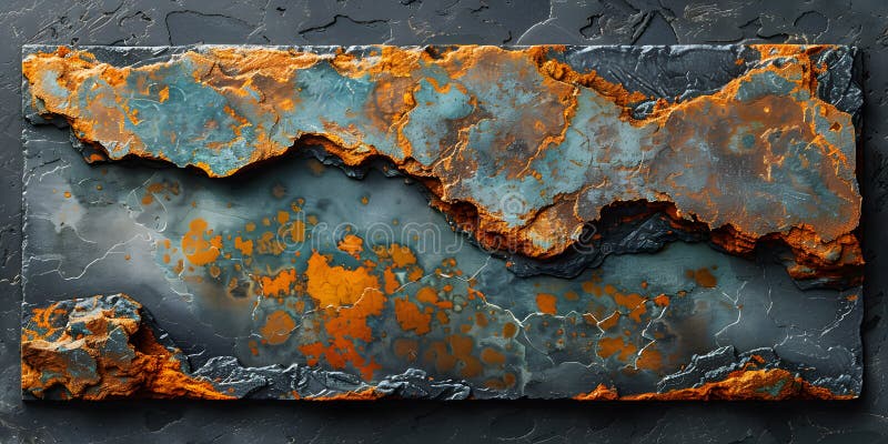 Aged Marble Relief with Rusty Brown Patina Stock Illustration ...